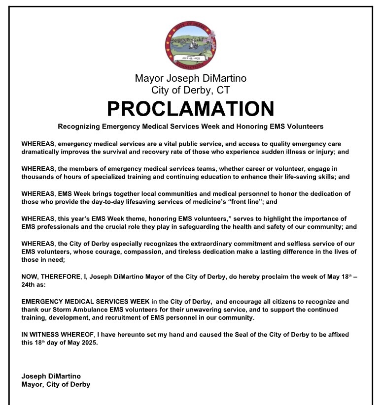 Derby Storms Host EMS Week Awards Ceremony | Valley Independent Sentinel